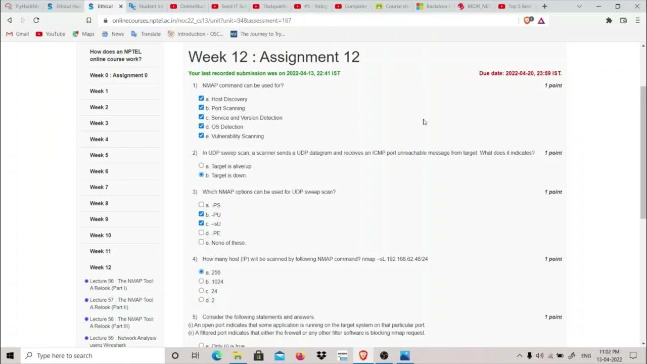 NPTEL Ethical Hacking Week 12 Assignment Answers - YouTube