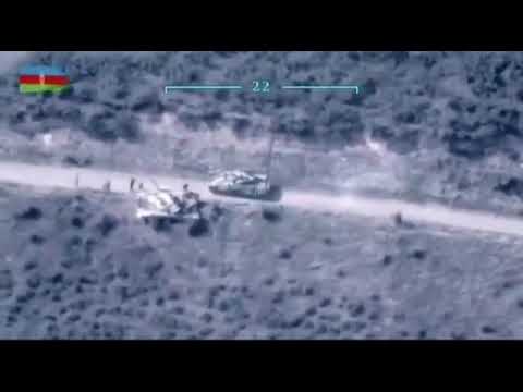 Azerbeycan ordusu,Ermenistan'a ait iki ana muharebe tankını böyle imha etti.