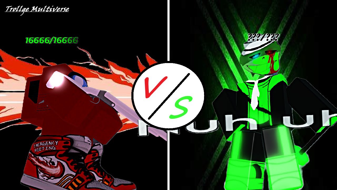 Sussy Baka VS Last Breath Sans:Green | Trollge Multiverse (Roblox ...