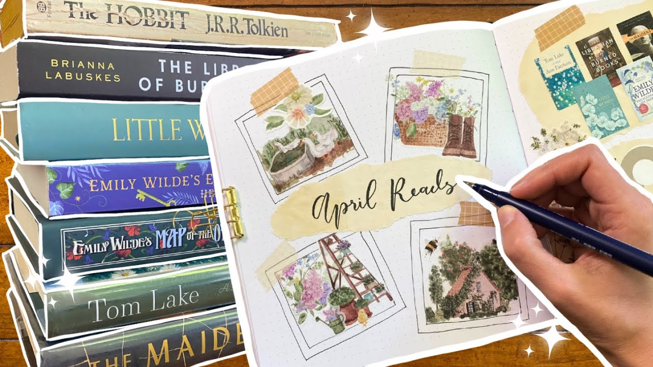 April Wrap Up + Reading Journal Spreads!🌷📖 monthly stats, book spreads ...