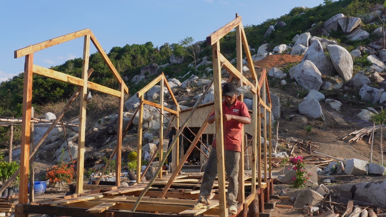 Building a Wooden Stilt House | Part 1: Constructing the Floor and ...