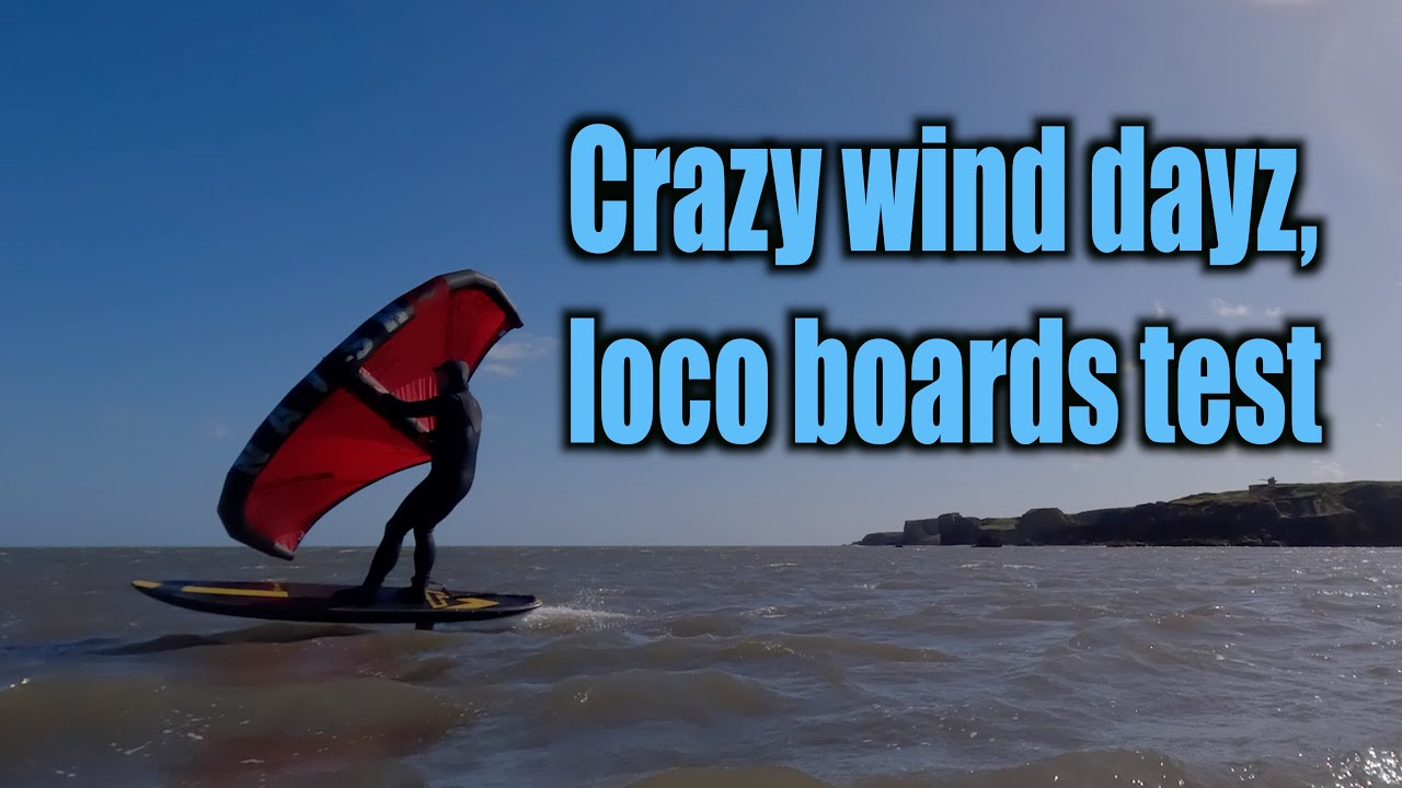 wingfoil a 8ft4 loco board 2024 in 40 mph - YouTube