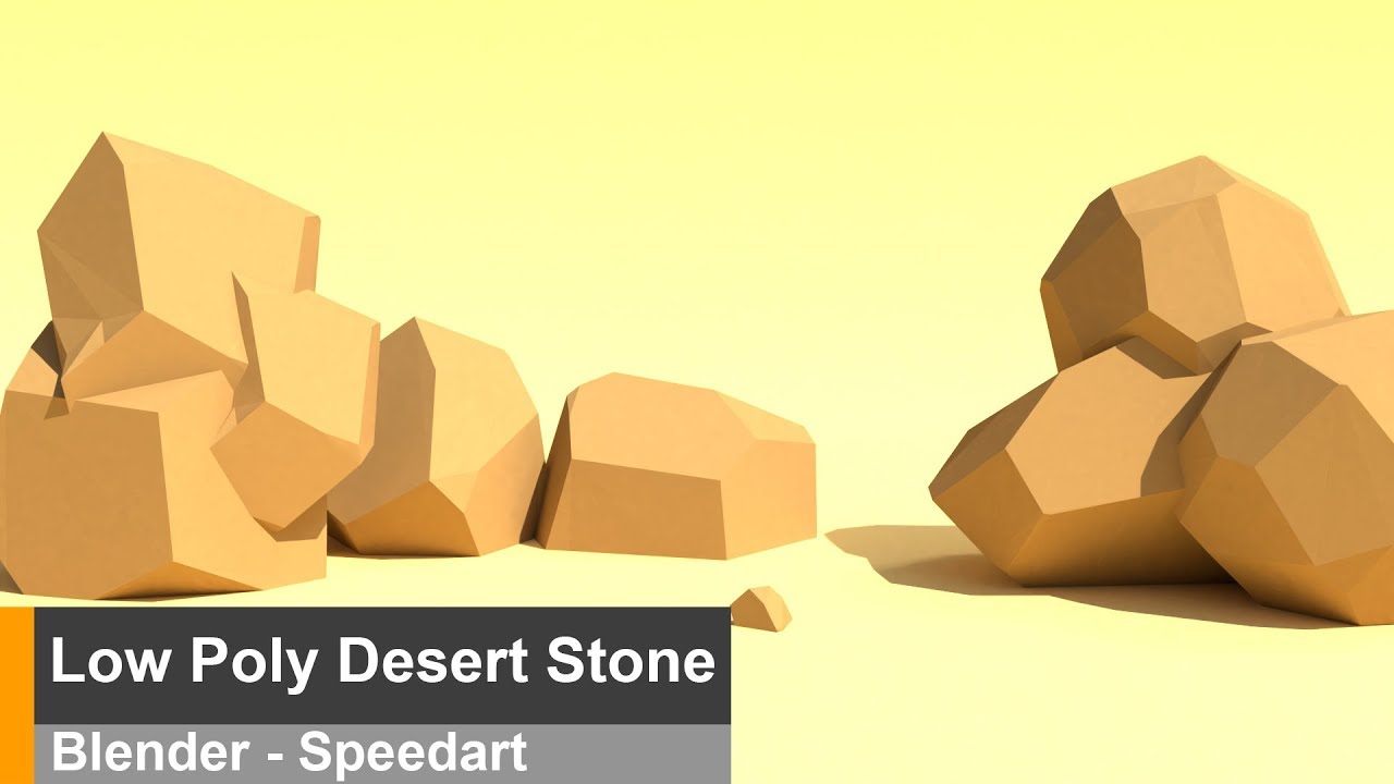 Blender Speedart - Low Poly Desert Stone - YouTube