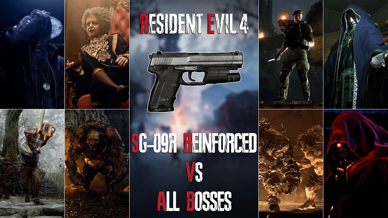 SG-09R Reinforced VS All Bosses - Resident Evil 4 Remake (Professional ...