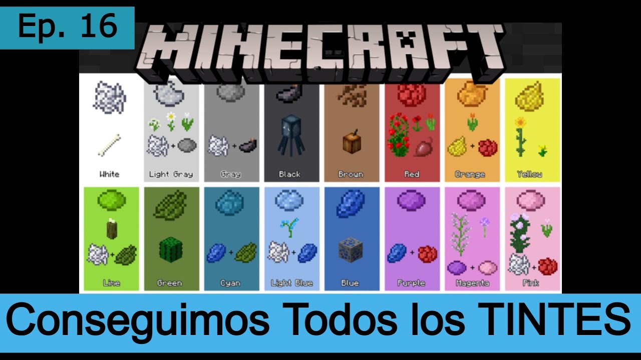 Minecraft Survival ll Ep. 16 ll Consiguiendo Todos los Tintes para el ...
