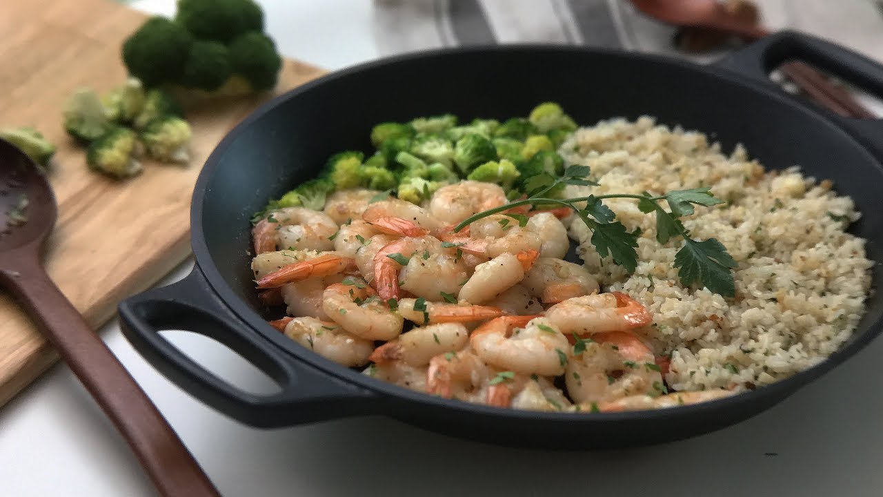 원팬요리 갈릭버터쉬림프 | 마늘새우볶음밥 | one pan garlic butter shrimp | manna recipe ...