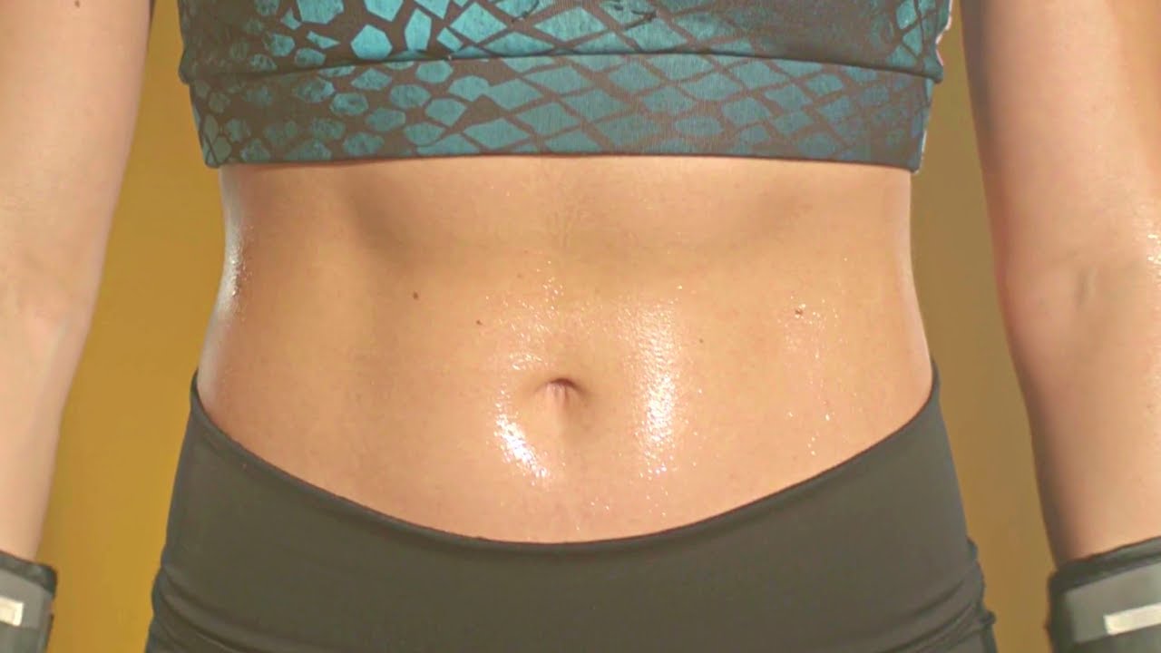 Profusely Sweating ABs Closeup part 2 | Belly Button - YouTube