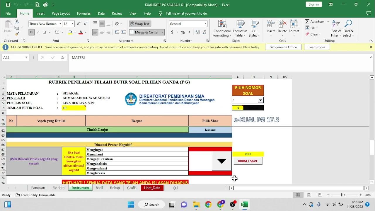 TUTORIAL ANALISIS BUTIR SOAL KUALITATIF - YouTube