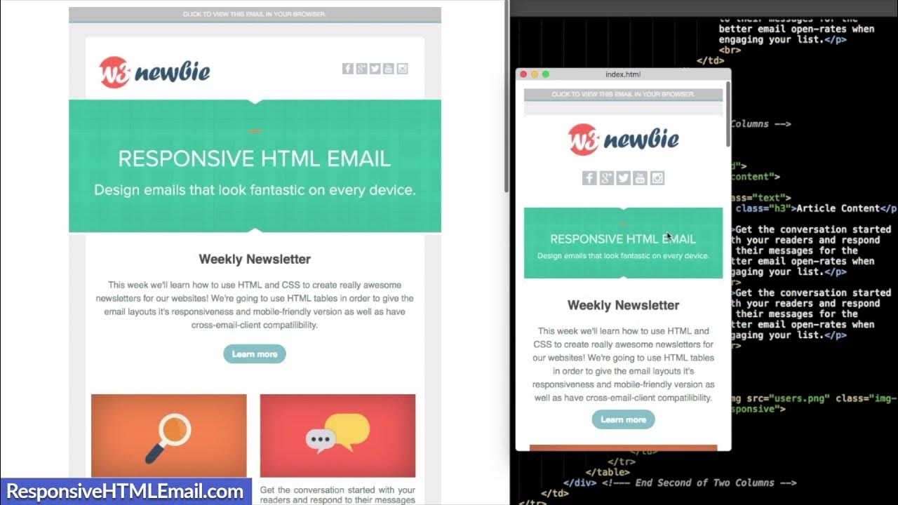 HTML Email Template - Responsive HTML Email Tutorial - YouTube