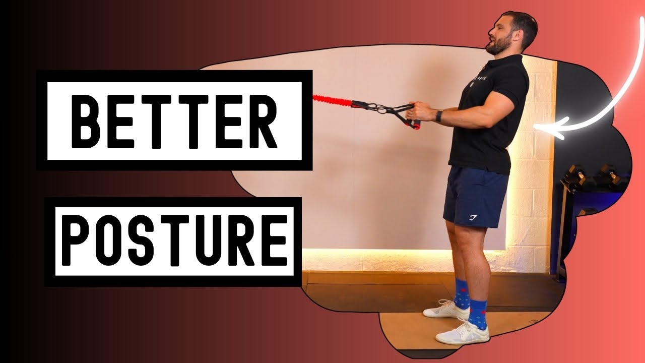 Standing Row Using A Band For Better Posture - YouTube