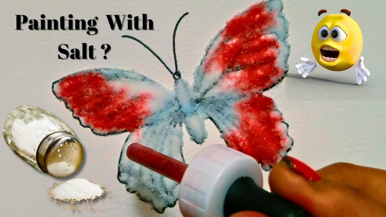 How to paint butterfly with salt technique | Salt And Watercolor ...