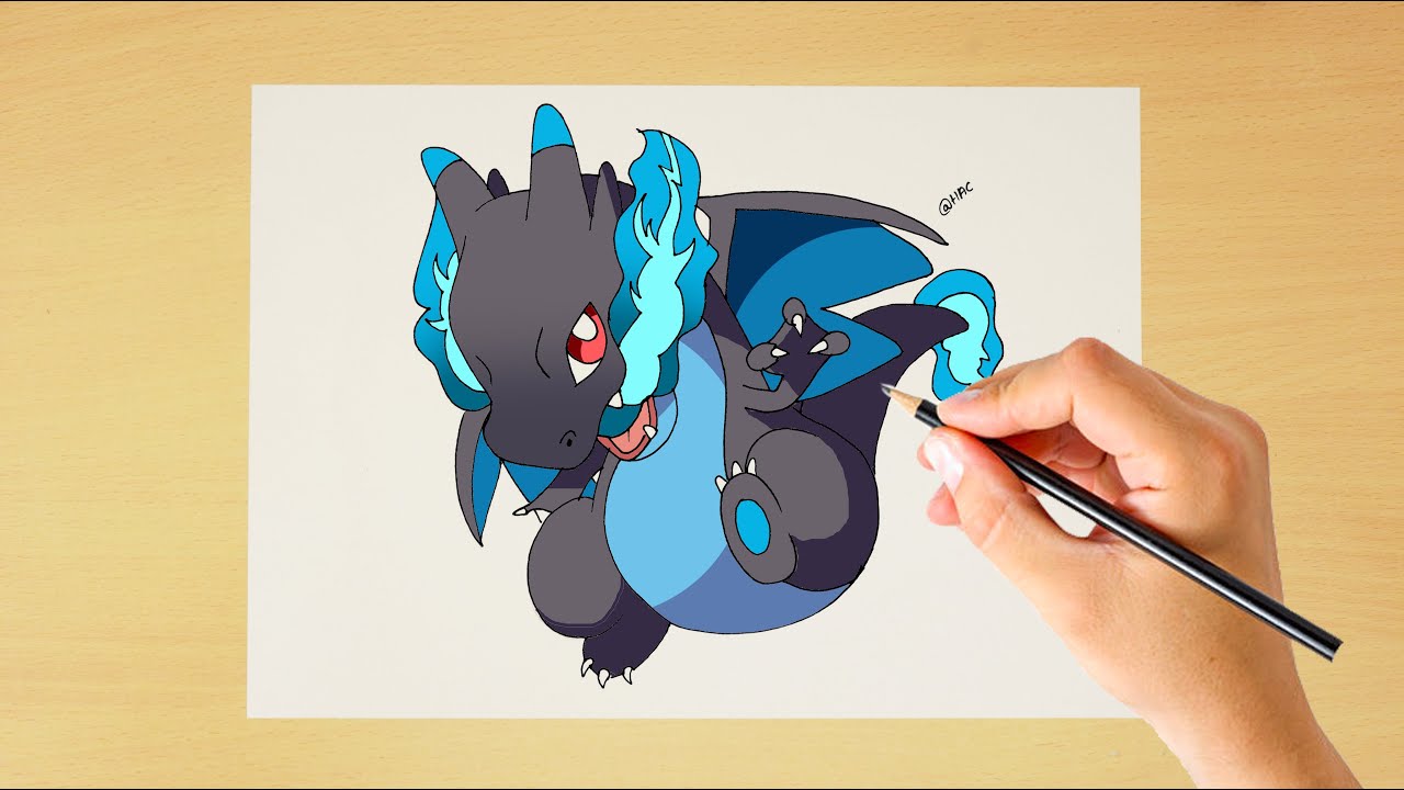 Drawing Baby Charizard Z | Chibi Mega Charizard X | Step by step ...
