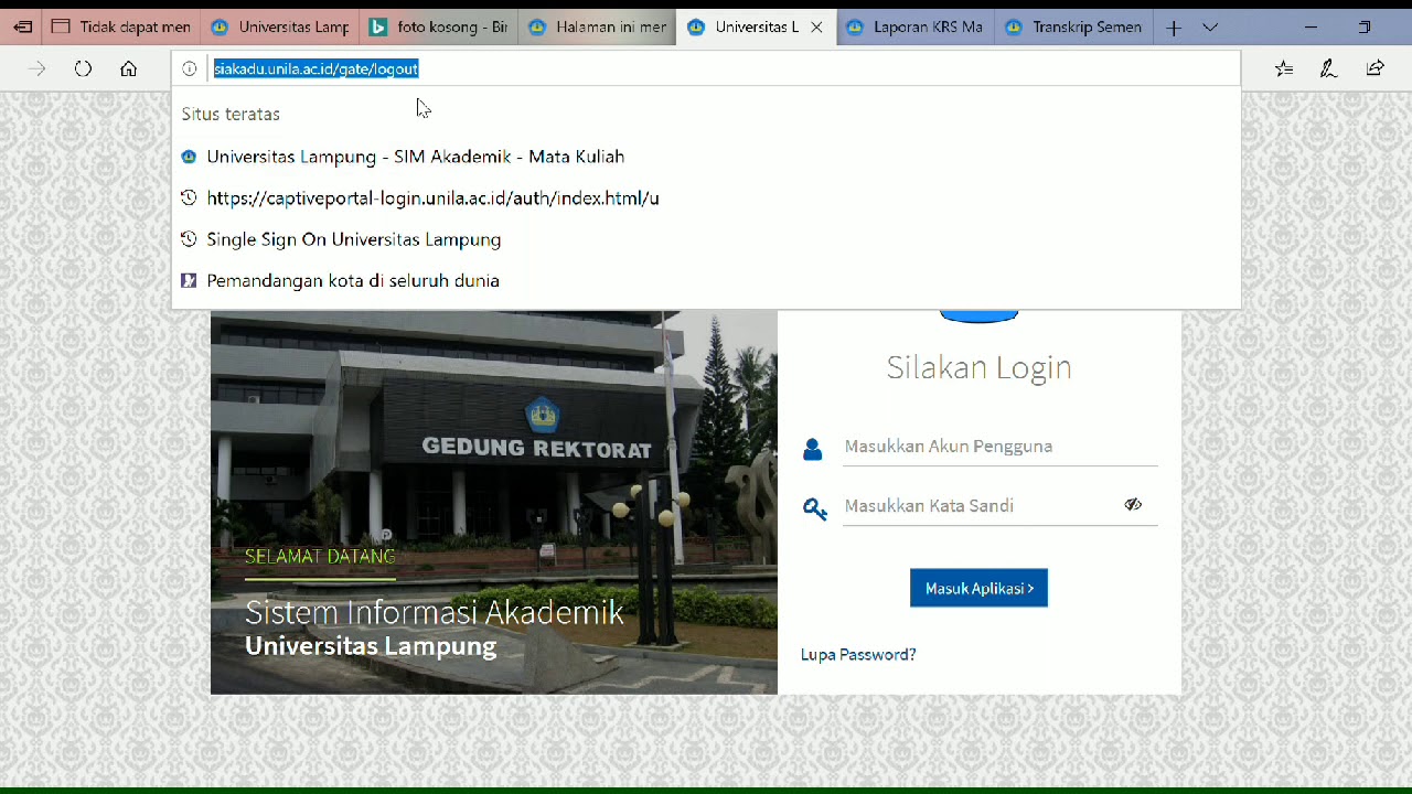 Ganti foto Profil pada siakadu UNILA 2020 - YouTube