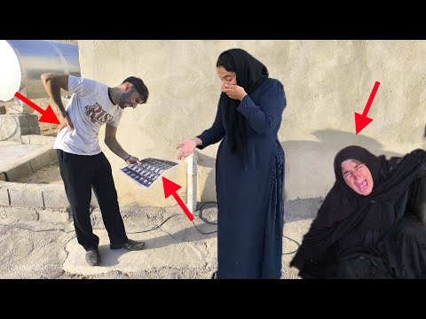 Photoshoot of Mohammad's broken rib: Narges and mother shed tears