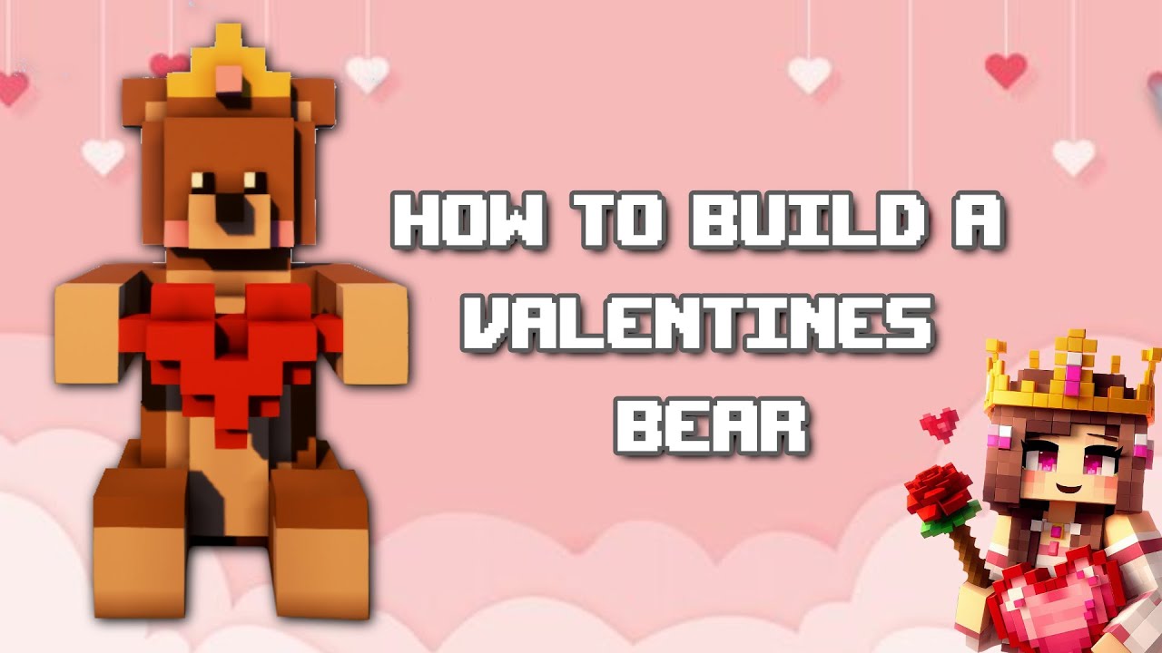 Minecraft - How to build a Valentine's Day bear - (Valentines Day ...