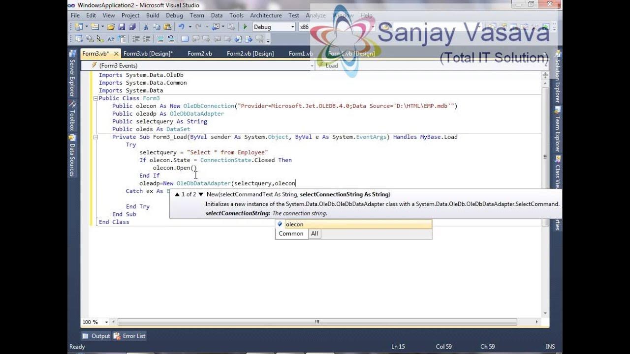 How to Display the All Employee Record in DataGridView in Vb.Net - YouTube