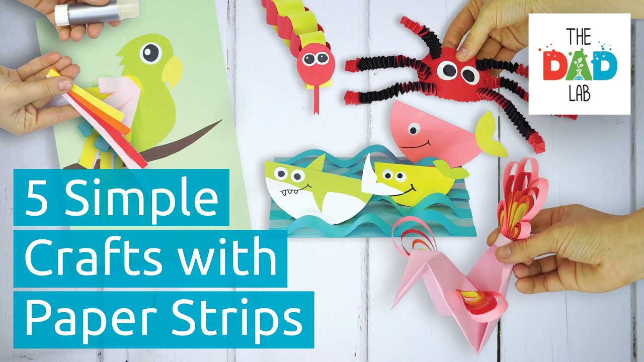 5 Easy Animals Craft Ideas with Paper Strips - YouTube