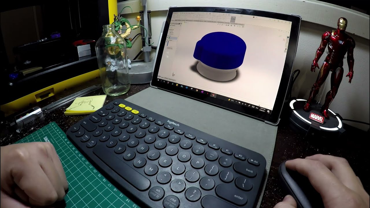 Designing and making a 3D printed cap for my bottle - YouTube