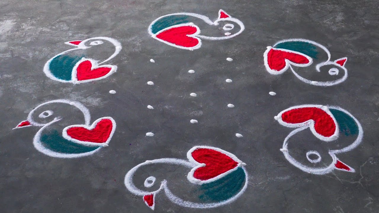 Birds 🐦 rangoli || sankranthi rangolis || pongal rangolis || chukkala ...