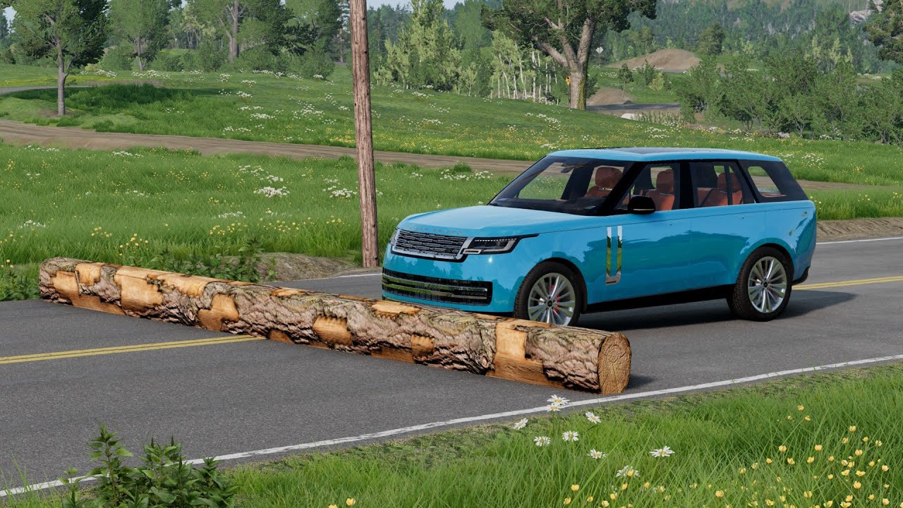 Car vs Fallen Tree Challenge in BeamNG Drive - BeamNG Crown - YouTube