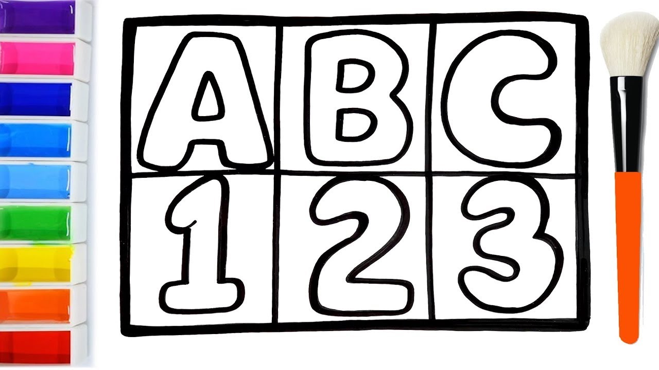 ABC and 123 drawing, painting and colouring for kids, toodles ideas for ...