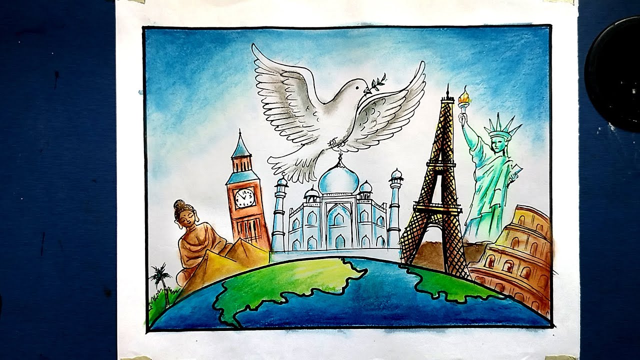 Tourism and Peace | World Tourism Day Drawing | Tourism Day Poster ...