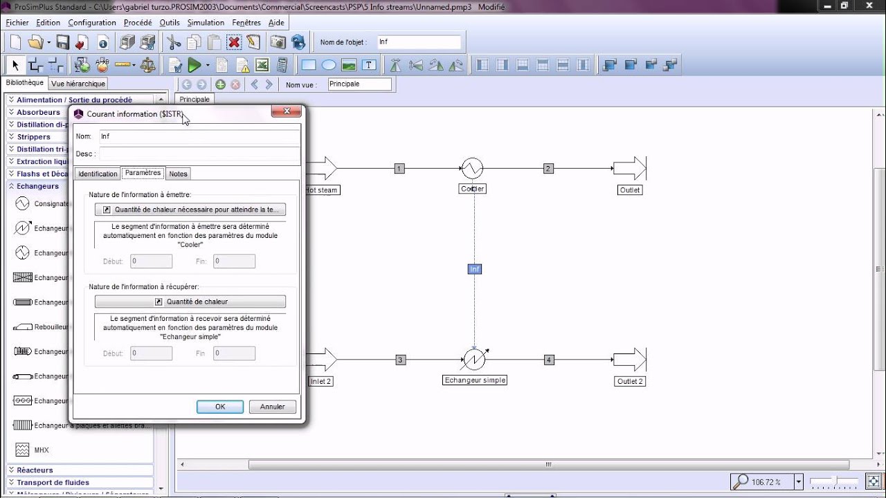 6. Simulation des procédés : Les courants d'information sous ProSimPlus ...