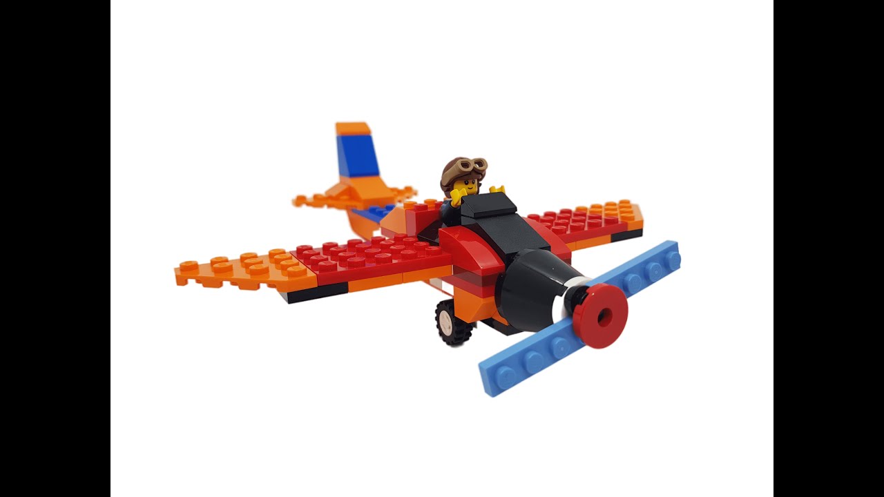 LEGO plane with pilot: building instructions - YouTube