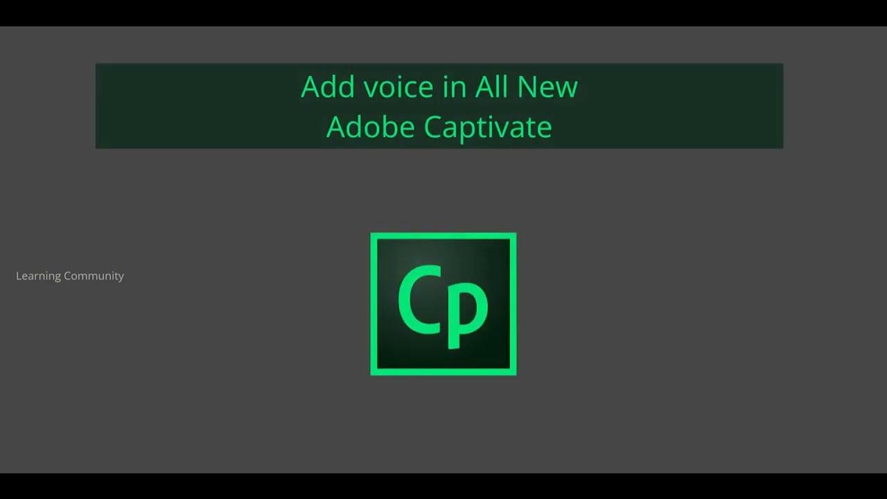 Add voice in All New Adobe Captivate - YouTube