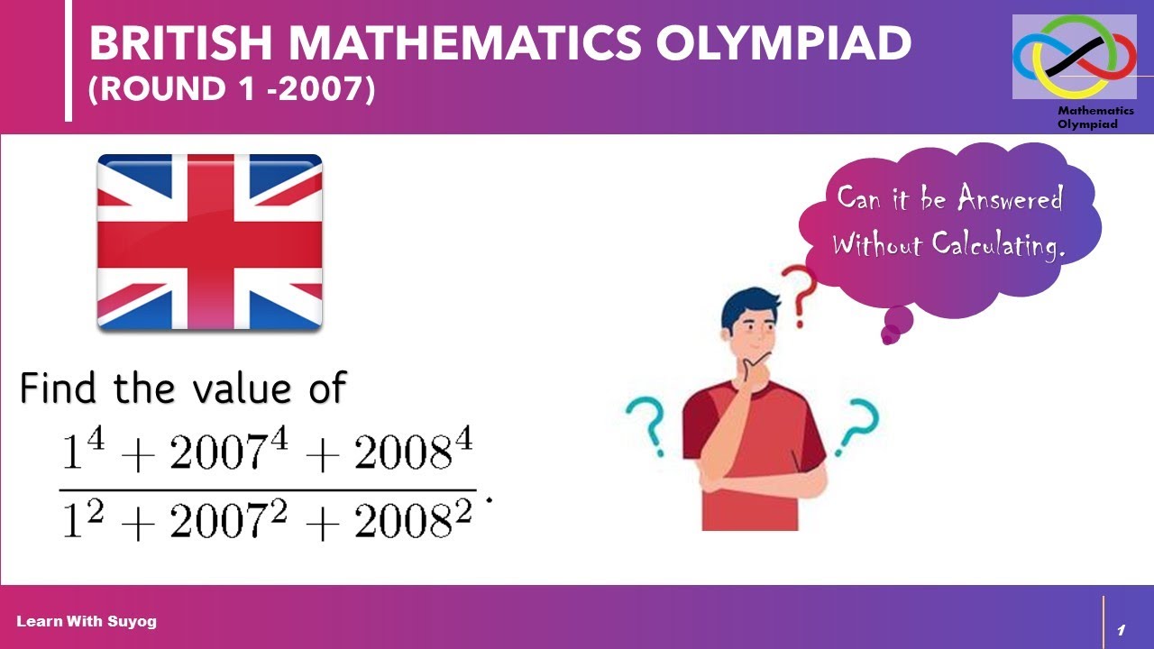 BRITISH MATHEMATICS OLYMPIAD ( ROUND 1 YEAR 2007) | MATHS OLYMPIAD ...