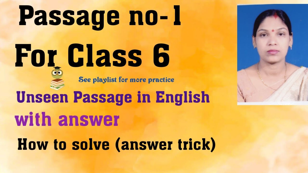 Unseen Passage For Class 6 With Answer YouTube Unseen Passage For Class 6 With Answer YouTube