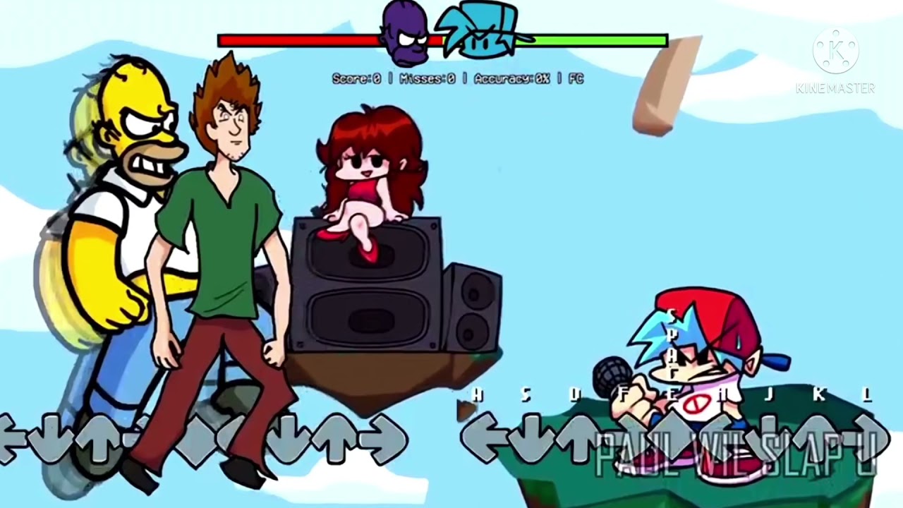 Fnf donut eater but shaggy & senpai join in - YouTube