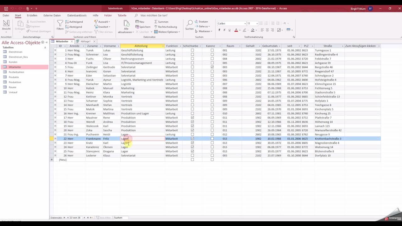 Access Aktionsabfragen (bebruck) - YouTube