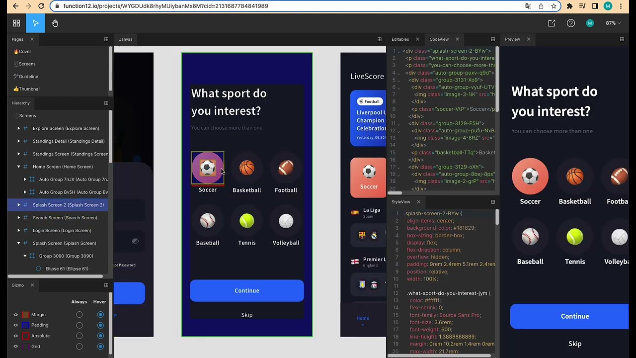 Figma To Code With Function12 Sports Live Ui Youtube