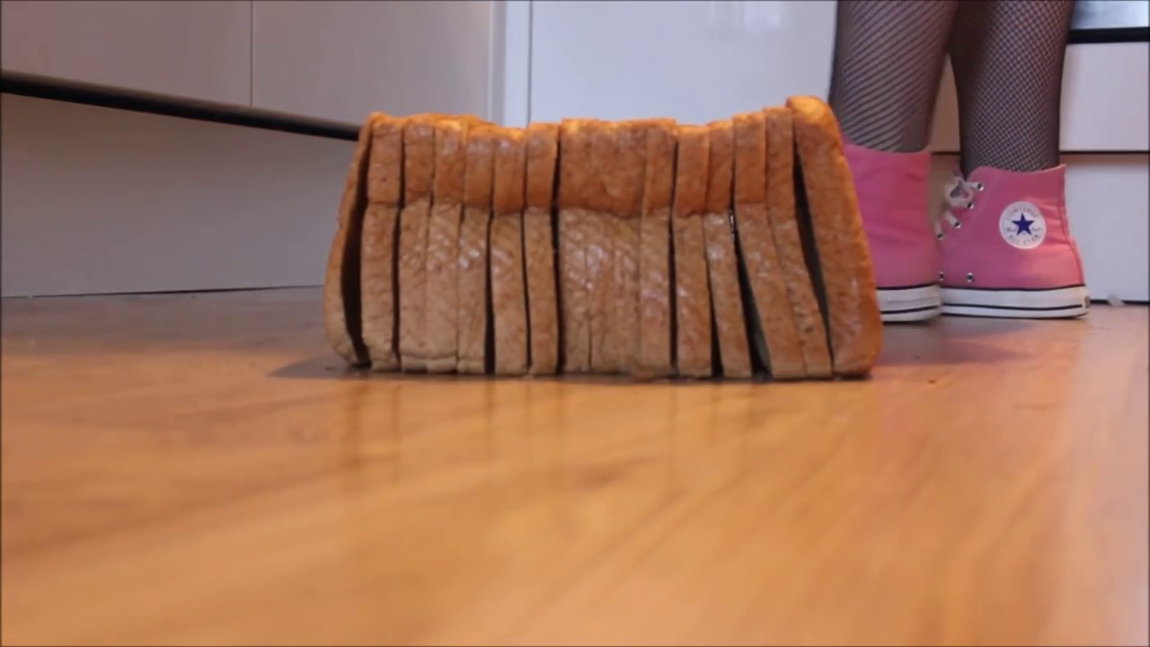 Stepping on bread with my converse sneakers - YouTube