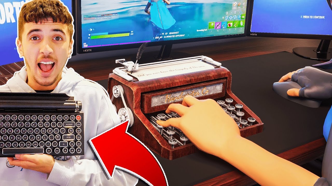I bought a $500 TYPEWRITER KEYBOARD for Fortnite... - YouTube