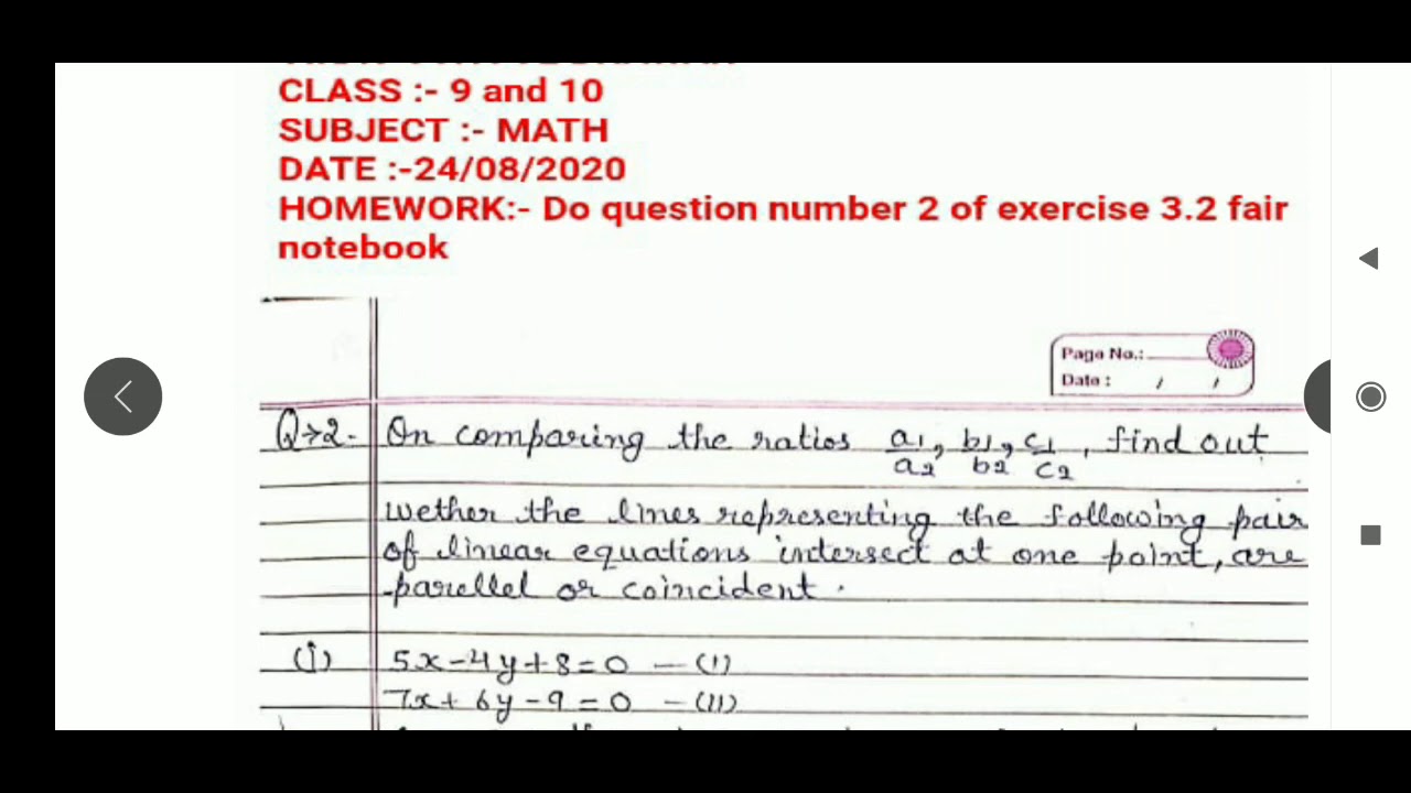 Class 10 math exercise 3.2 queation number 2 - YouTube