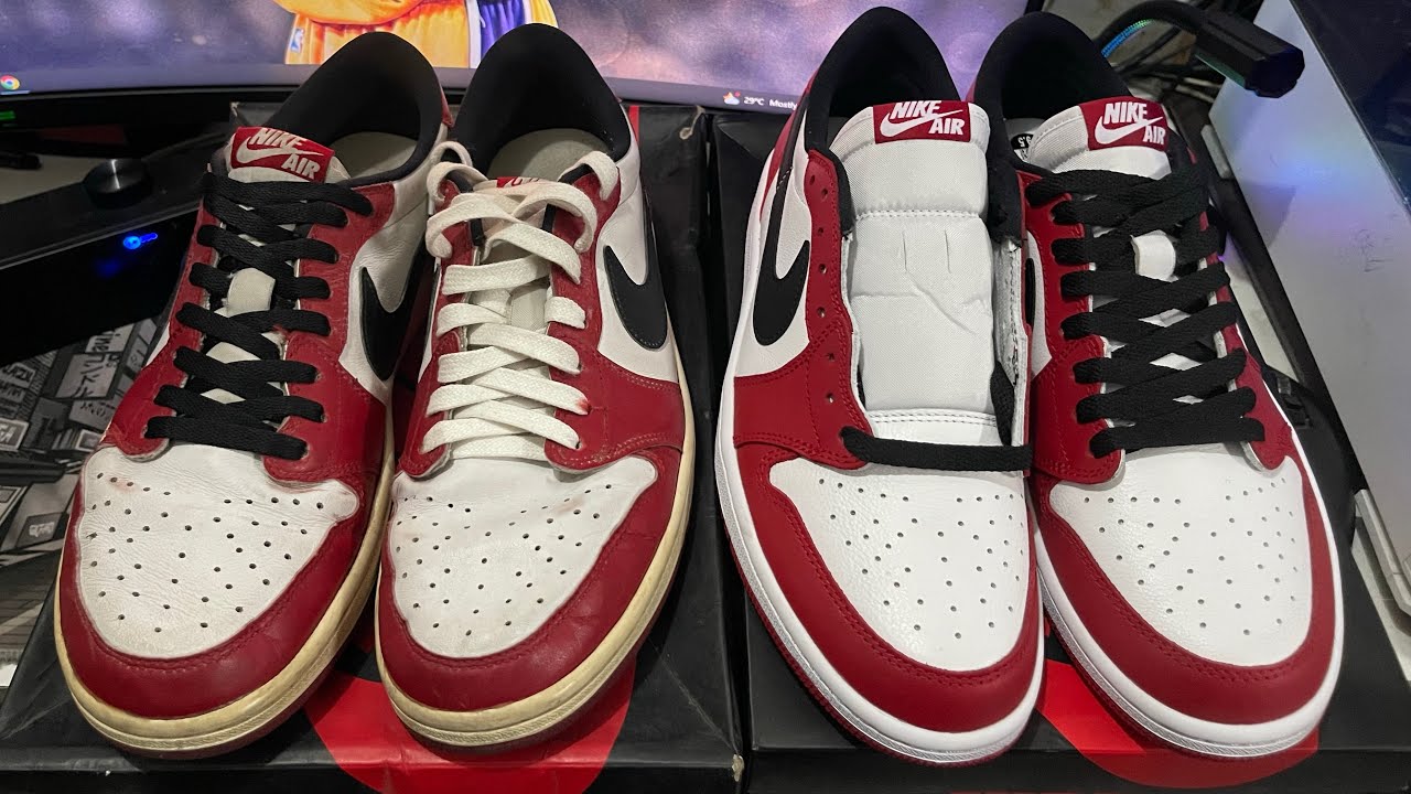 Shoe Review : Retails vs Reps | Air Jordan 1 Low OG Chicago - YouTube