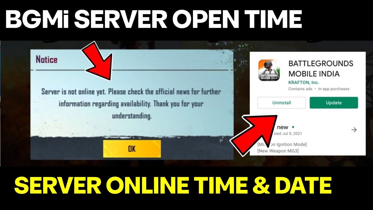 BGMI SERVER OPEN TIME | Bgmi Unban News | Bgmi Play store Not Showing ...
