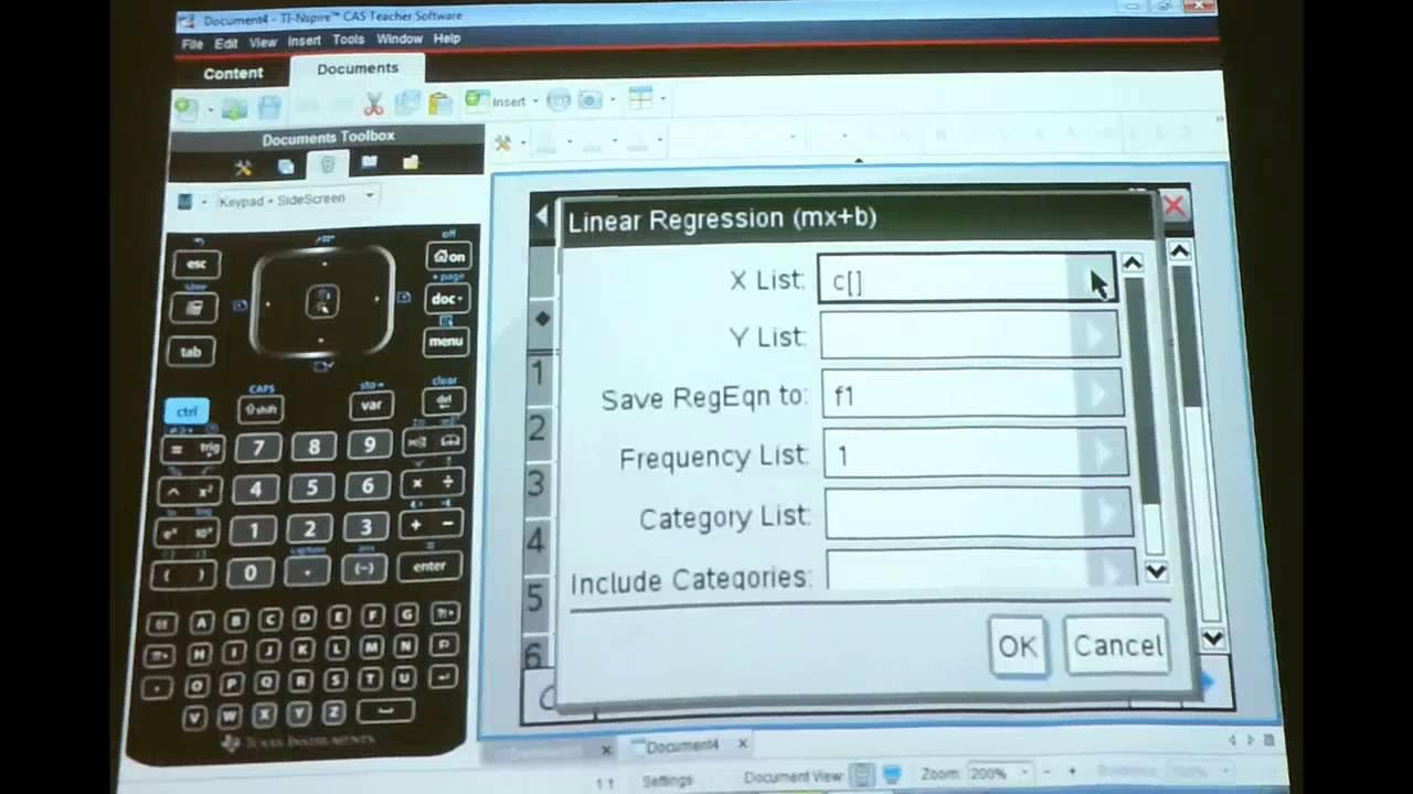 Ti-Nspire Tutorial - Linear Regression - YouTube