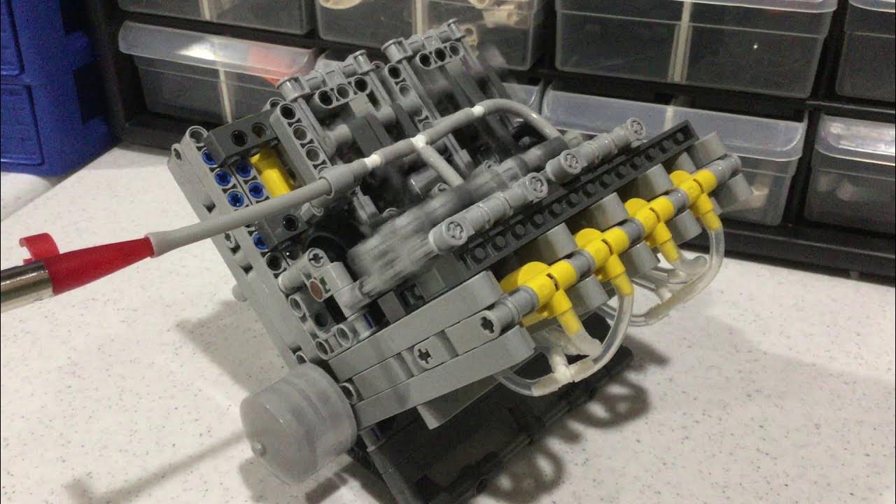 LEGO Pneumatic Engine - Powerful v8 - YouTube