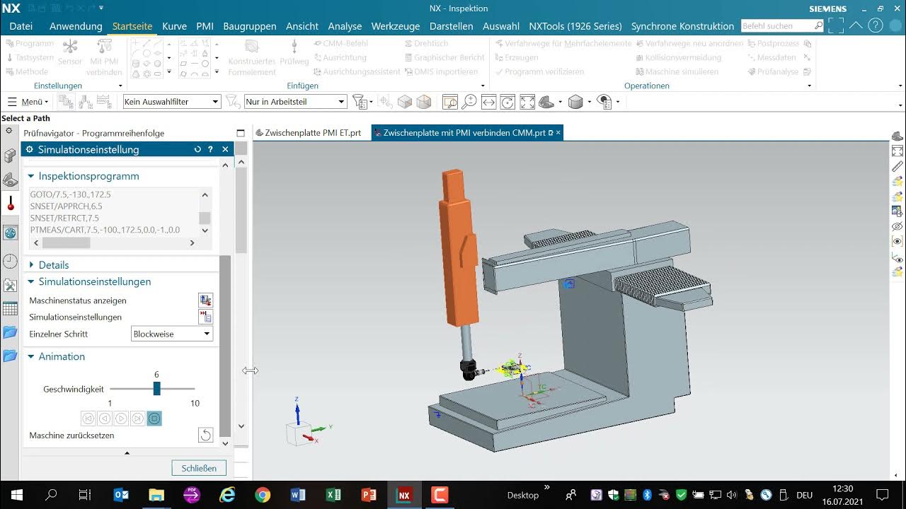 CAD NX CMM mit PMI verbinden - YouTube