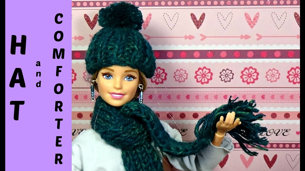 How to make hat and comforter for doll DIY For Dolls kniting hat and ...