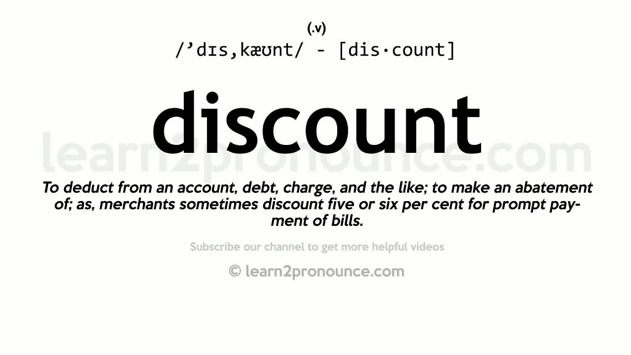 Pronunciation of Discount | Definition of Discount - YouTube
