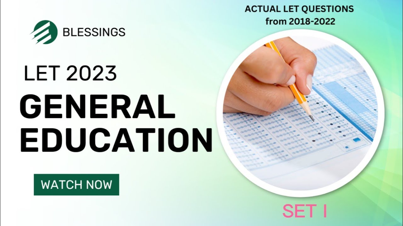 LET 2023 General Education Set 1 - YouTube