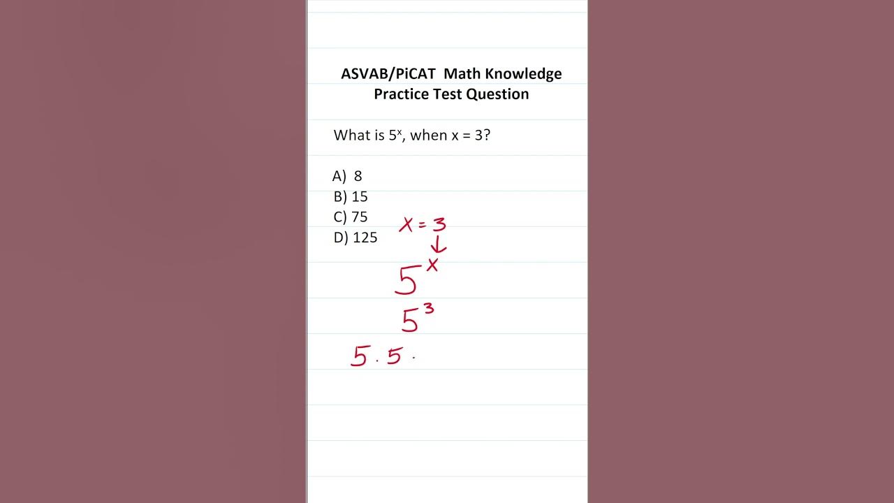 Simplifying Expressions (Exponents): ASVAB/PiCAT Math Knowledge ...