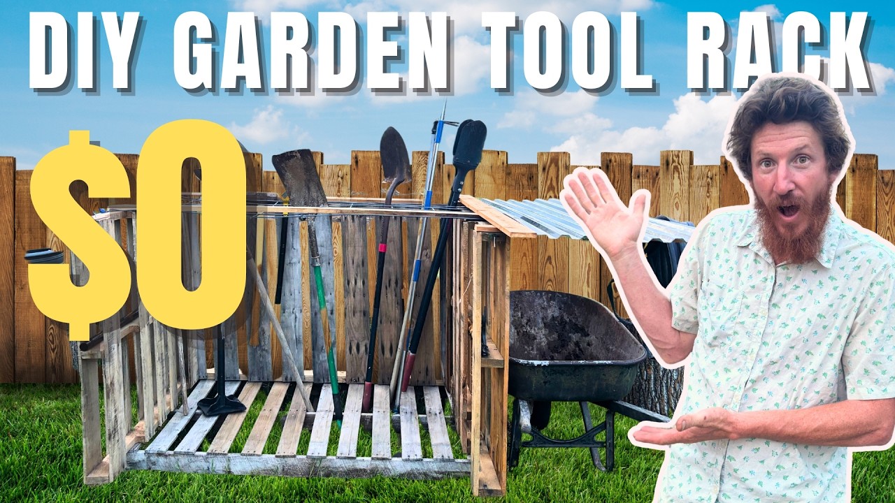 DIY Garden Tool Rack from Pallets | Easy & Cheap Storage Solution ...