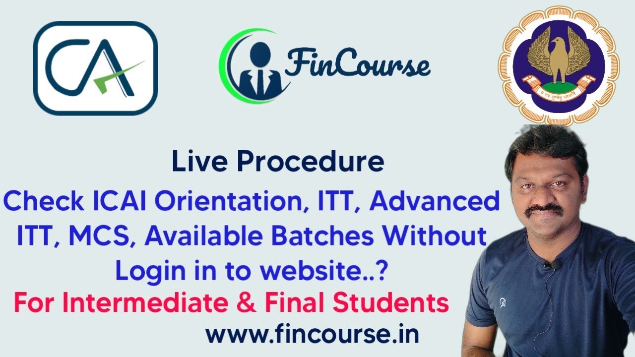 LIVE - Check ICAI Orientation ITT Advanced ITT MCS Batches Without ...