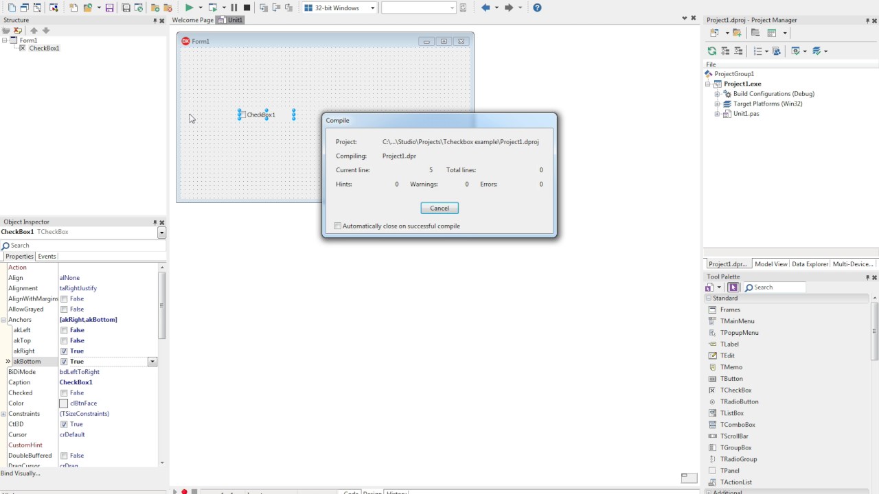 Delphi Tcheckbox - YouTube