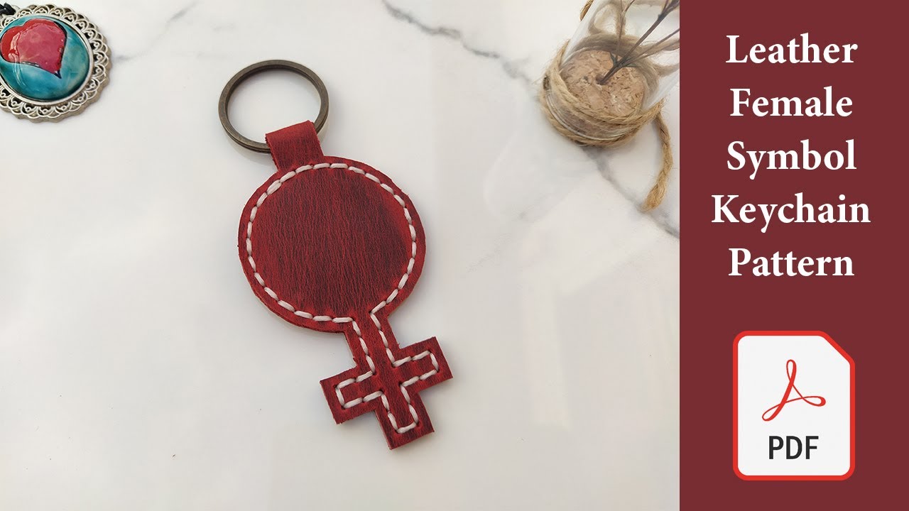 Leather Female Symbol Keychain Pattern, Leather Keychain Making ...